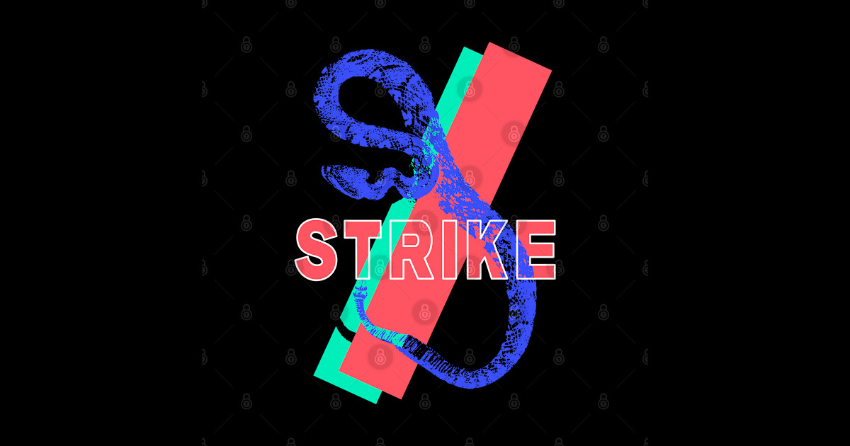 Animal Blueprint | Snake "STRIKE" | Light - Snake - Sticker | TeePublic