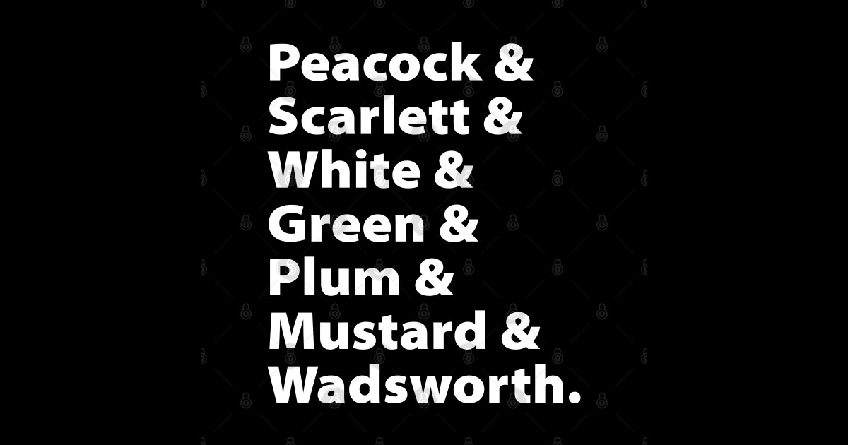 Clue Names - Movie - Sticker | TeePublic