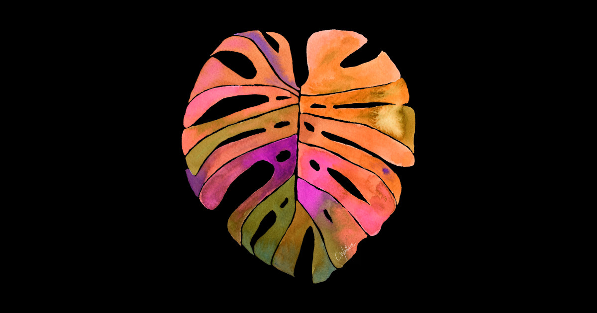 Swiss Cheese Monstera - Rainbow - Monstera - Posters and Art Prints ...