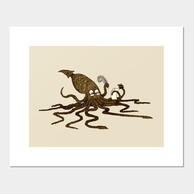 Squid & Quill - Squid - Posters and Art Prints | TeePublic