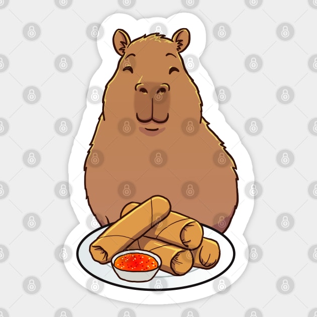 Capybara Spring Rolls - Capybara - Sticker | TeePublic