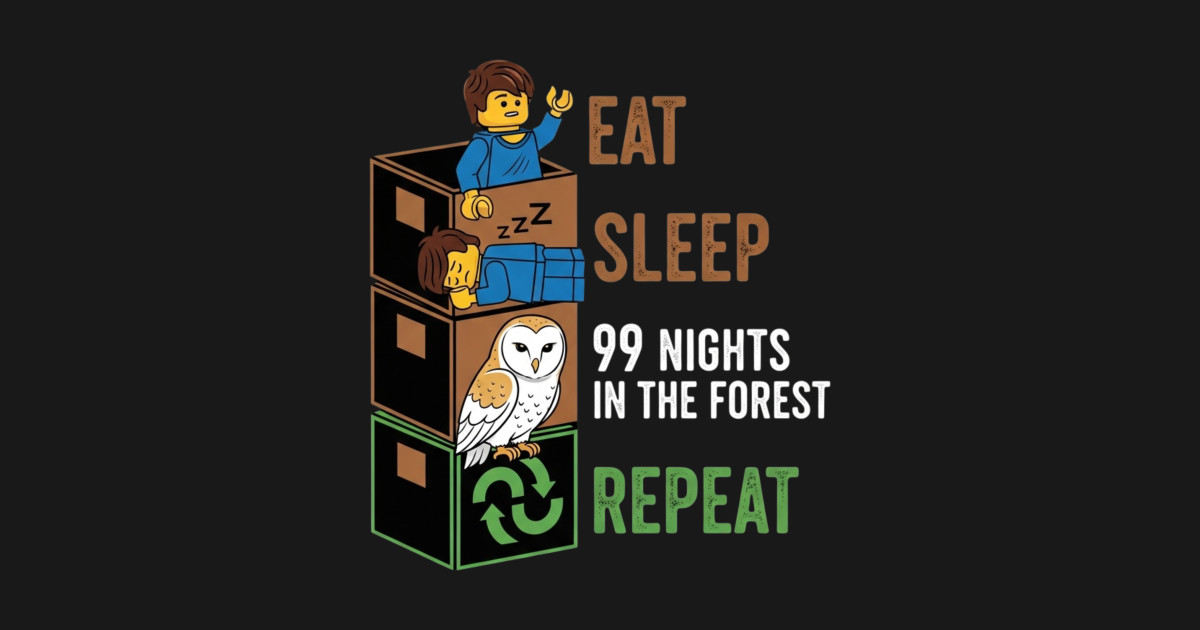 Cute EAT SLEEP 99 Nights In The Forest REPEAT Owl Boxes Graphic - Cute ...