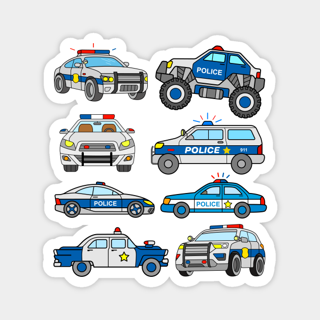 Police Cars - Police Vehicles - Magnet | TeePublic