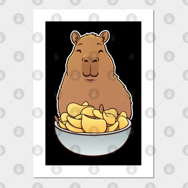 Capybara Potato Chips - Capybaras - Posters and Art Prints | TeePublic