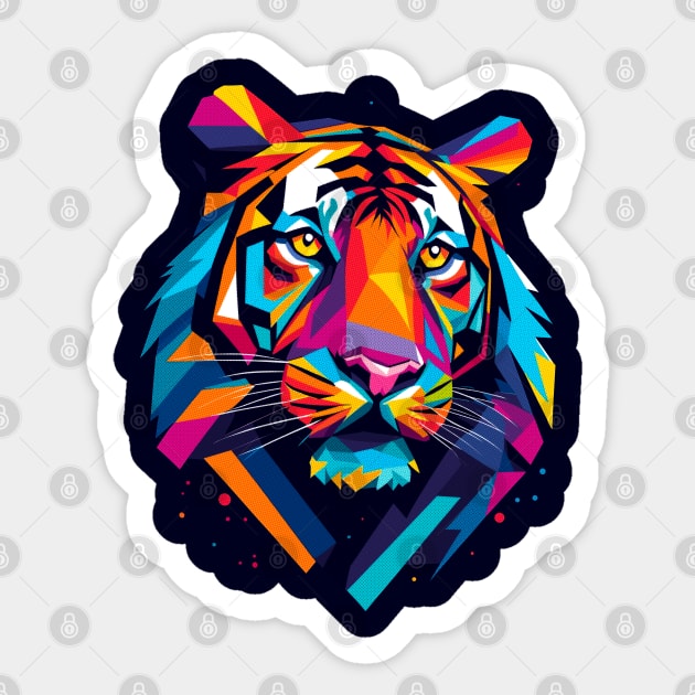 Majestic Tiger Head Pop Art - Tiger Pop Art - Sticker | TeePublic