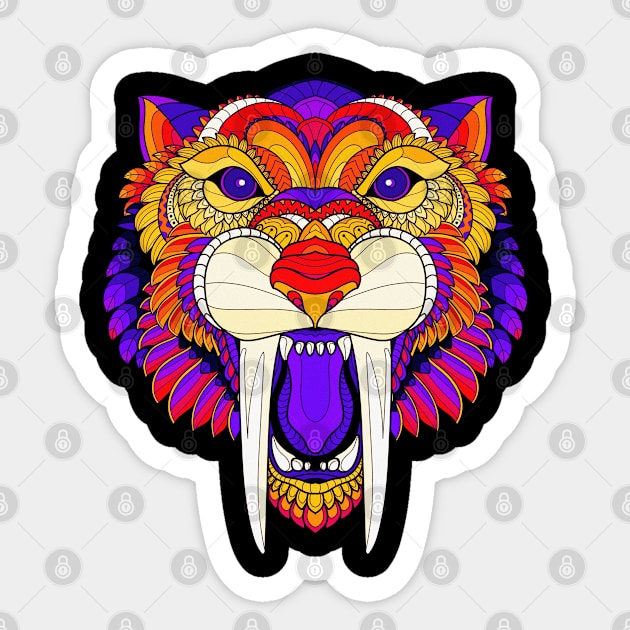 Tiger Head Retro Style - Tiger Head - Sticker | TeePublic