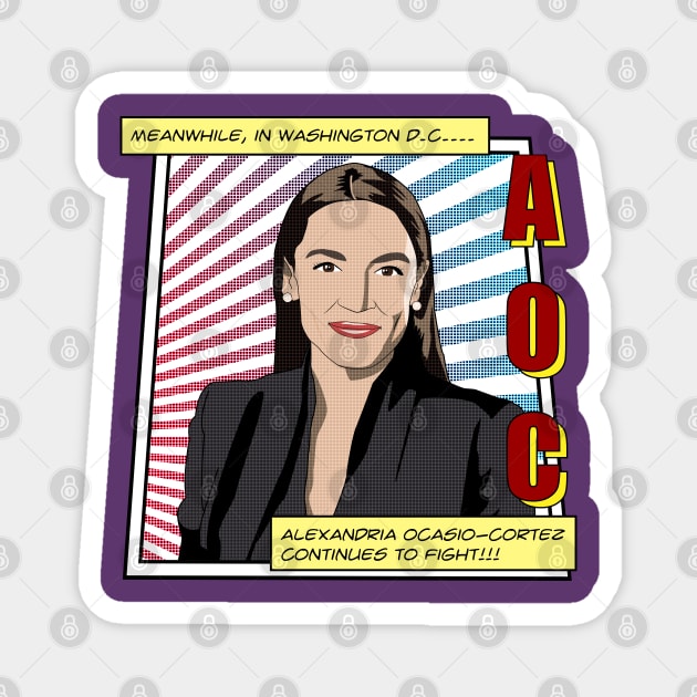 Alexandria Ocasio-Cortez Comic - Aoc - Magnet | TeePublic