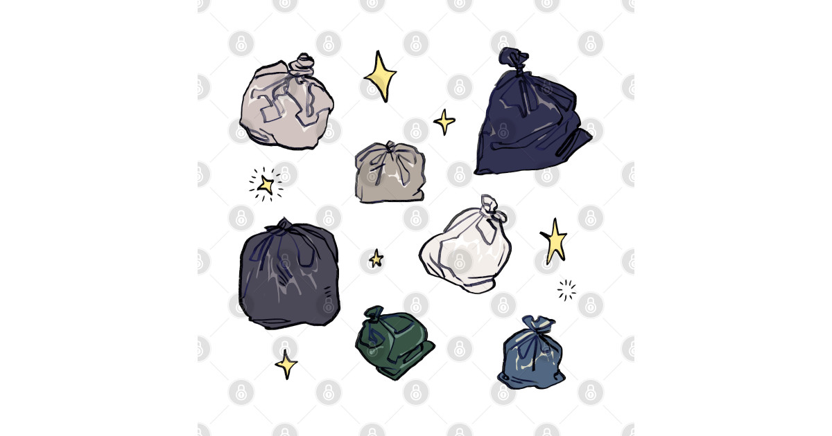 sparkly starry pastel trash bag garbage pattern - Trash - T-Shirt ...