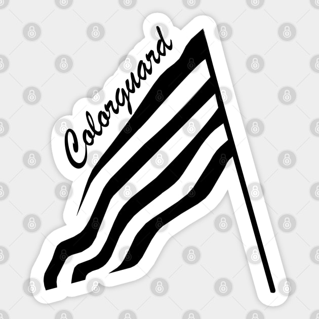 Tilted Colorguard Flag - Colorguard - Sticker | TeePublic