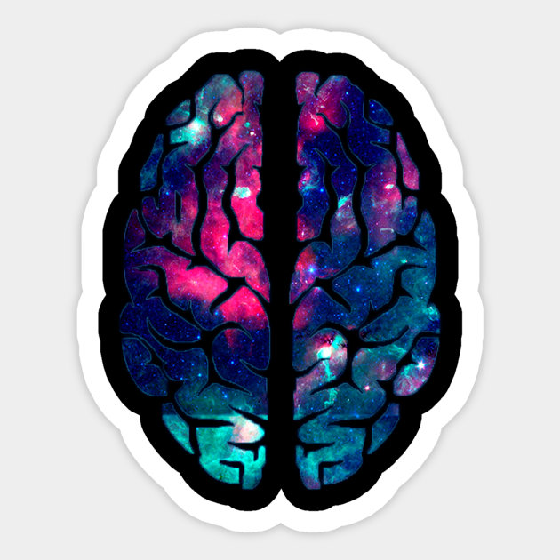 Galaxy Brain - Brain - Sticker | TeePublic