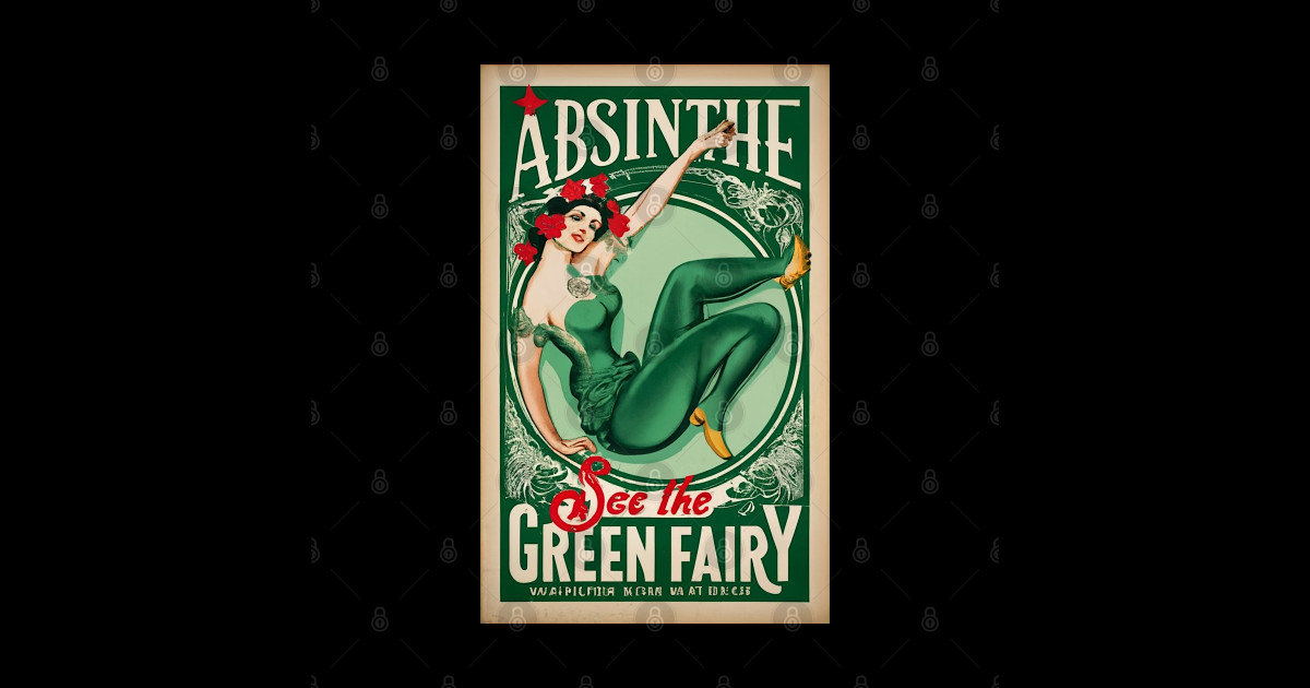 Vintage Absinthe Ad - Design 1 - Absinthe - Sticker | TeePublic