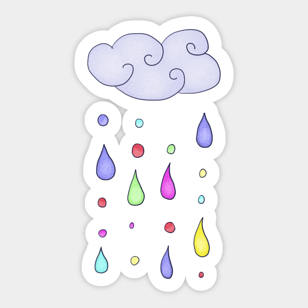 Bunter Regen - Regen - Sticker | TeePublic