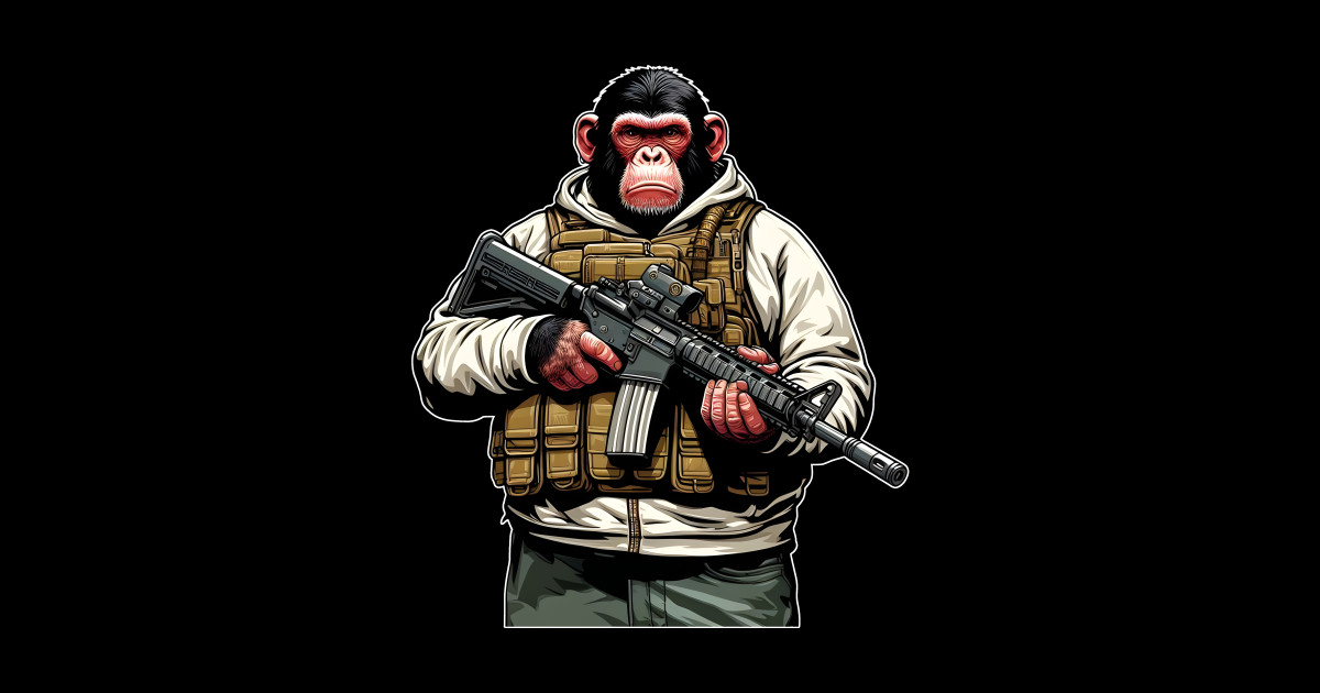 Tactical Monkey - Monkey - Sticker | TeePublic