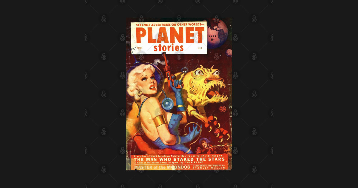 Planet Stories vintage cover art (v1) - Scifi Pulp Cover Art - T-Shirt ...