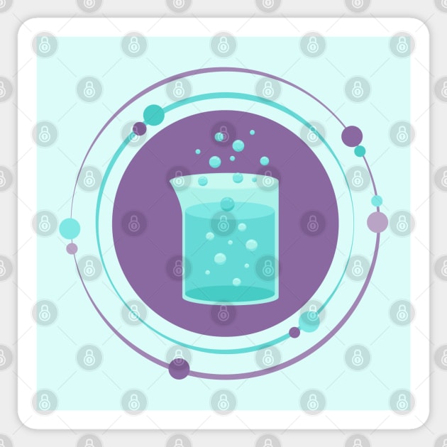 Boiling laboratory beaker design - Beaker - Sticker | TeePublic
