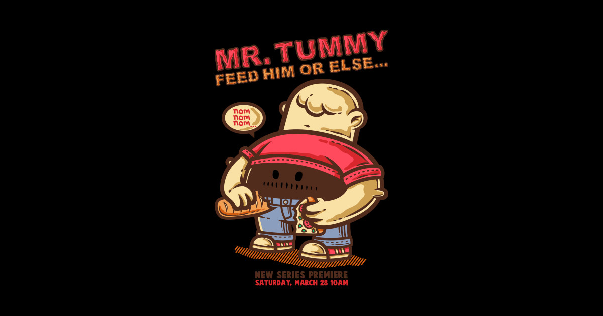 Mr. Tummy - Monster - Sticker | TeePublic