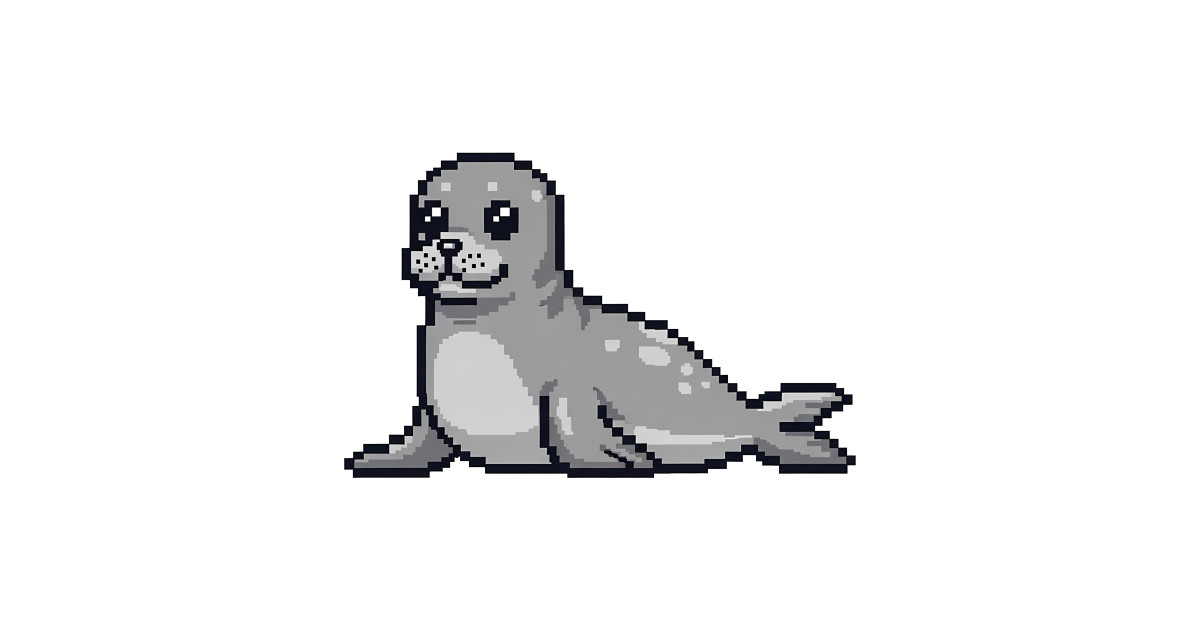 Cute Pixel Art Seal Marine Animal - Seal - T-Shirt | TeePublic