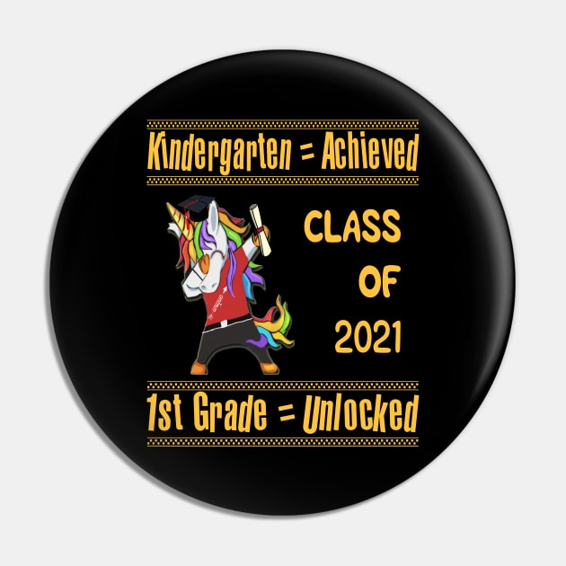 Kindergarten Achieved1st Grade UnlockedClass of 2021 Dabbing Unicorn ...