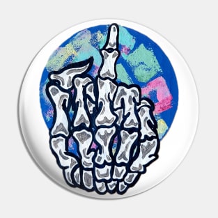 Middle Finger Skull Skeleton Pins and Buttons for Sale | TeePublic