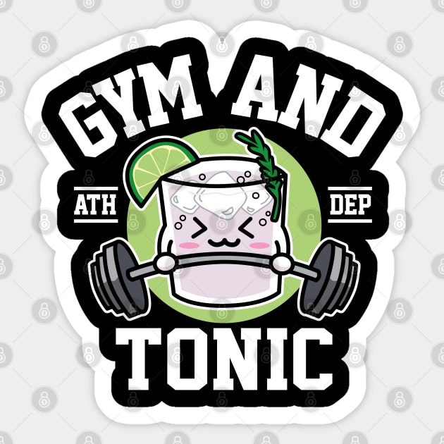 Gym and Tonic Cute Drink and Workout - Gym And Tonic - Sticker | TeePublic