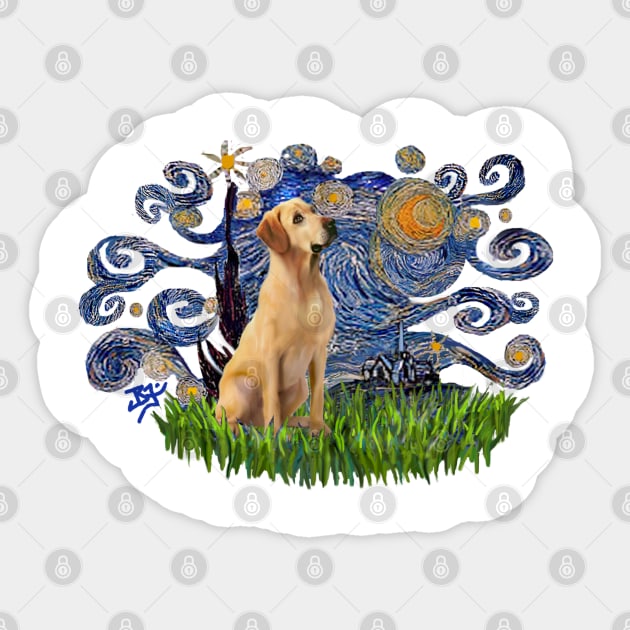 Yellow Labrador in Starry Night Adaptation - Labrador Retriever ...