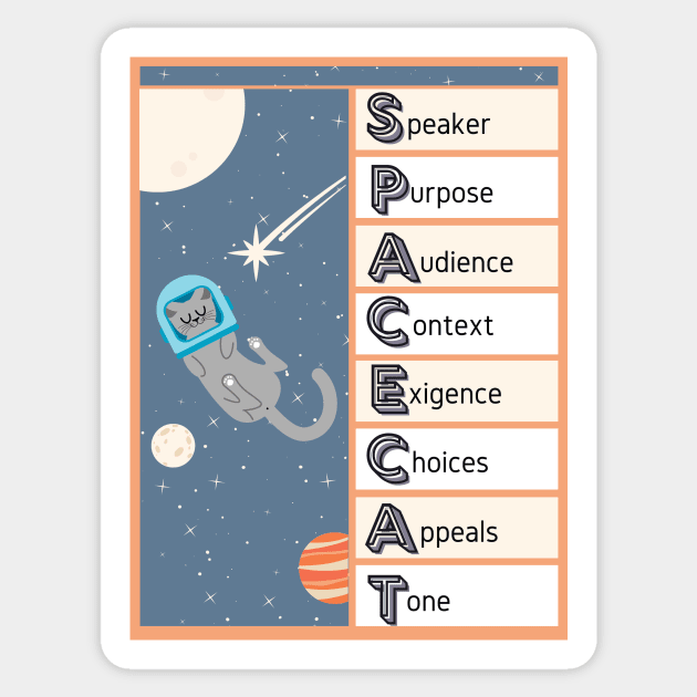 SPACECAT Rhetorical Analysis Poster - Aplang - Sticker | TeePublic