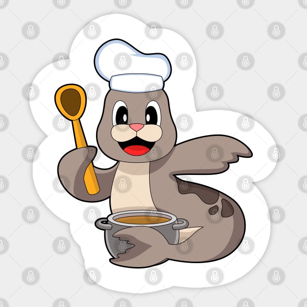 Seal Chef Cooking pot - Seals - Sticker | TeePublic