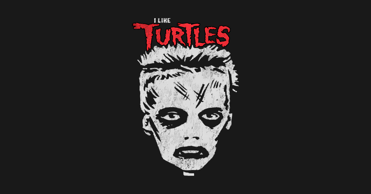 I Like Turtles Zombie Skull Face - Custom Turtle Zombie - T-Shirt ...
