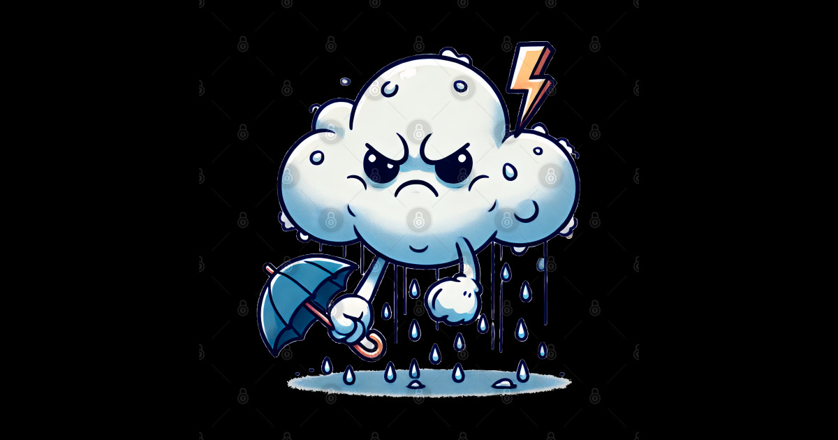 Angry Cloud - Angry Cloud - Sticker | TeePublic