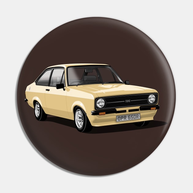 Ford Escort Mk 2 in beige - Ford Escort - Pin | TeePublic