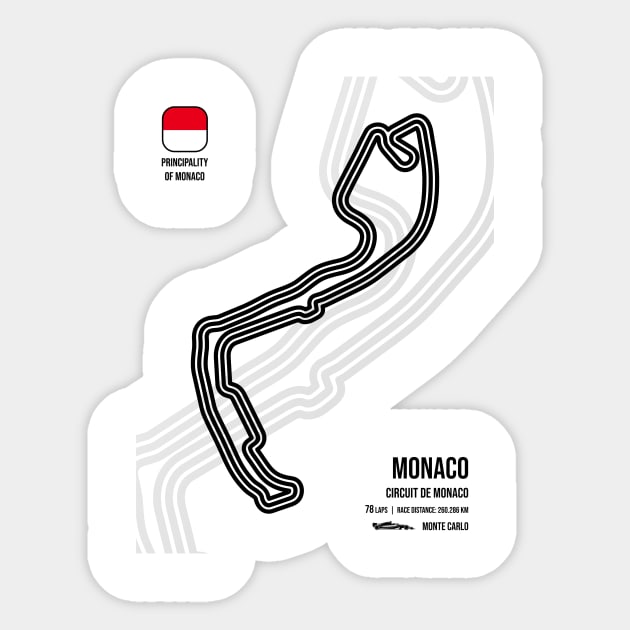 Monte Carlo Race Track - Race Track - Sticker | TeePublic