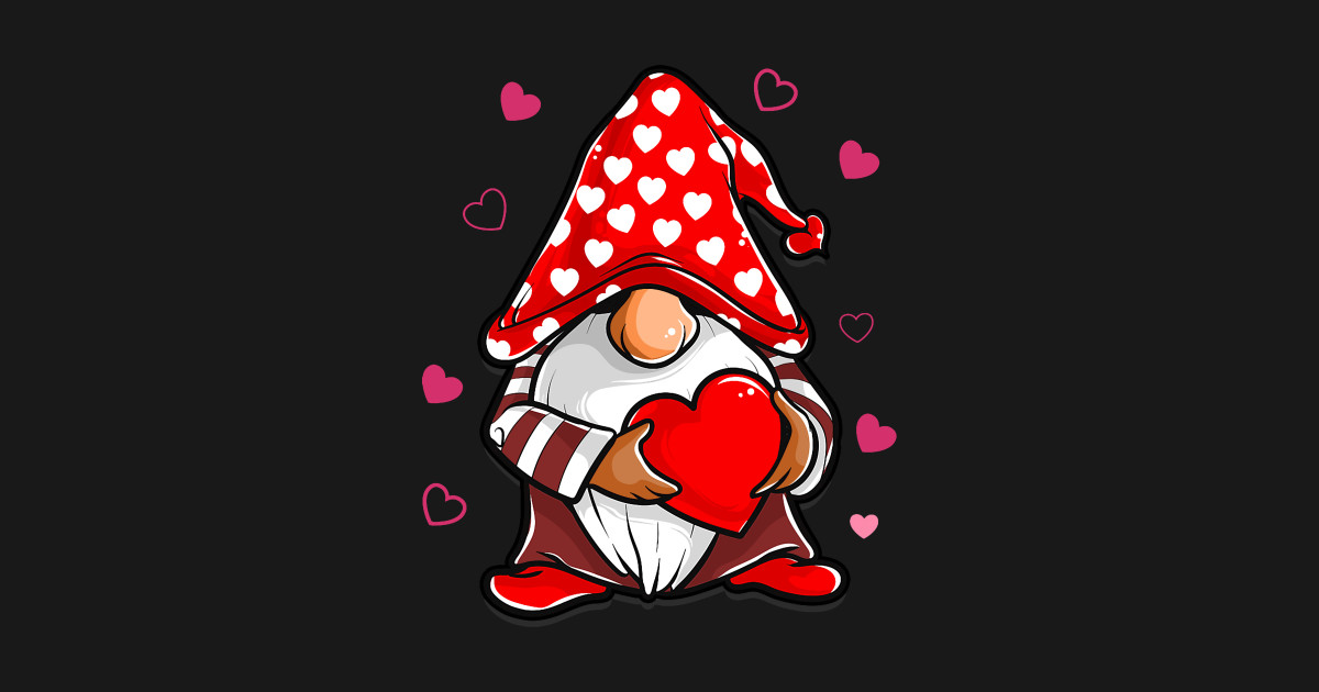 Valentine Gnome Holding Heart Balloon Peace Love - Valentine Gnome ...