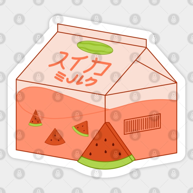 Watermelon milk carton - Watermelon - Sticker | TeePublic