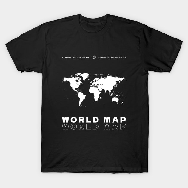 World Map v.1 White - Maps - T-Shirt | TeePublic