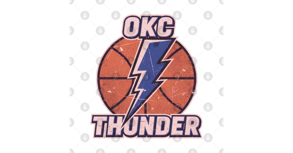 Retro Baller Lightning Bolt Design - Okc Basketball - T-Shirt | TeePublic