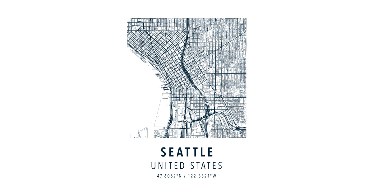 seattle simple map - Maps - T-Shirt | TeePublic