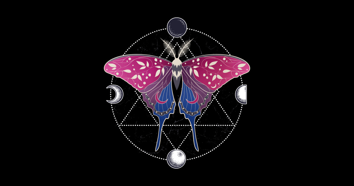 Bisexual Luna Moth Celestial Cottagecore LGBT Pride Flag - Bisexual ...
