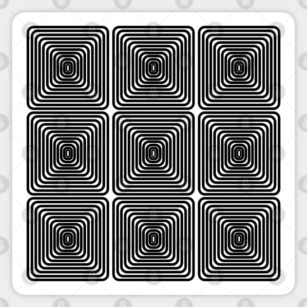 1960's Retro Mod Op Art Squares in Black and White - Optical Illusion ...
