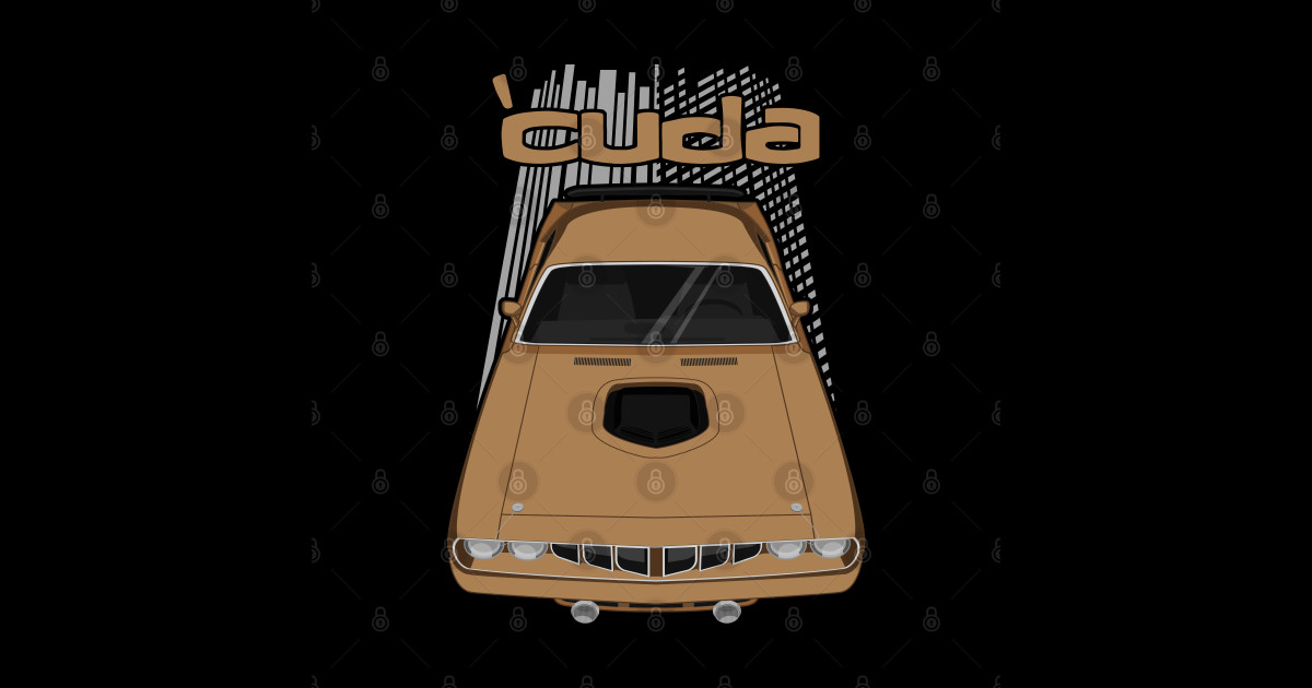 Plymouth Barracuda 1971 - Light brown - 1971 Cuda - Sticker | TeePublic
