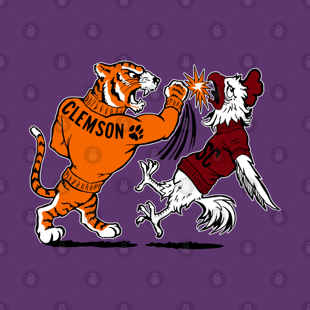 Vintage Clemson Tiger mascot Vs. Knockout of SC Gamecock Mascot ...