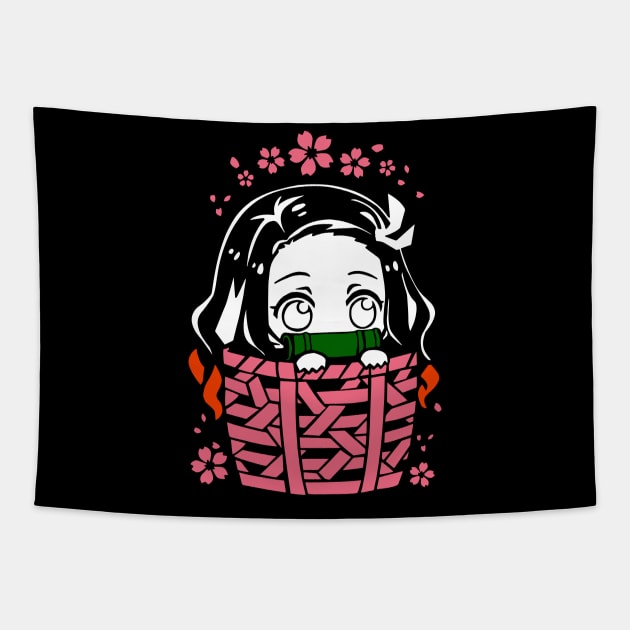Cute Nezuko Chan - Anime - Tapestry | TeePublic