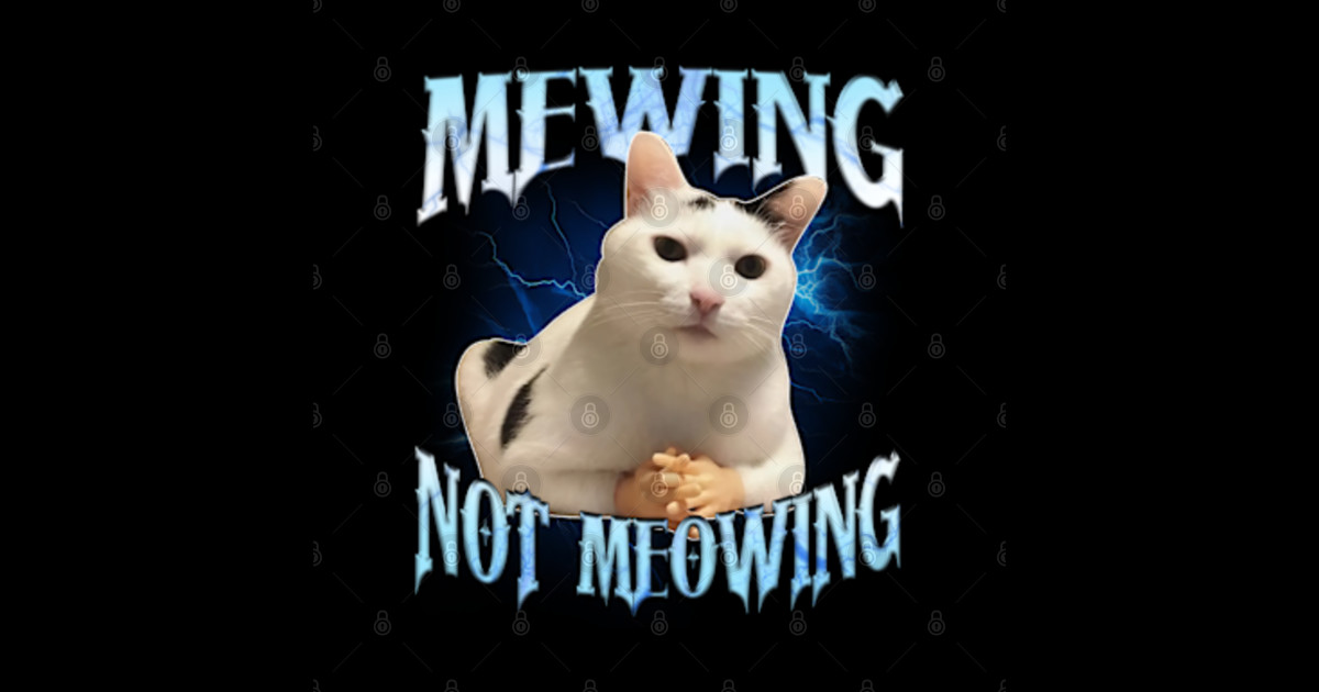 Funny Cat Meme Mewing Meowing cat - Funny Cat Meme Mewing - Tapestry ...