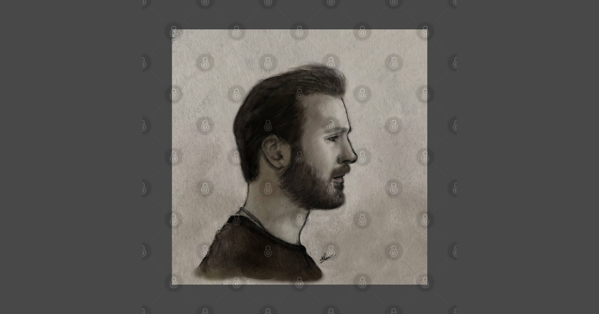 Chris Evans Portrait - Chris Evans - T-Shirt | TeePublic