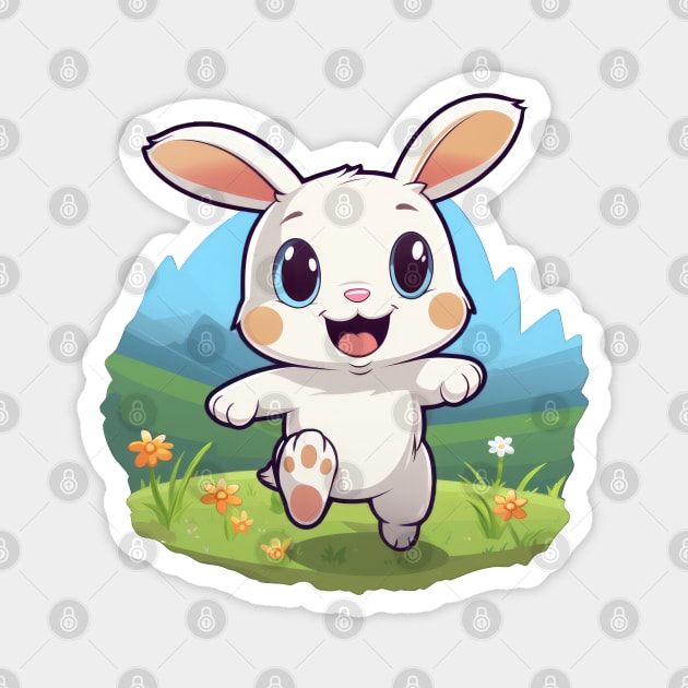 Cartoon Cute Kawaii Adorable Bunny Rabbit - Bunny Rabbit - Magnet ...