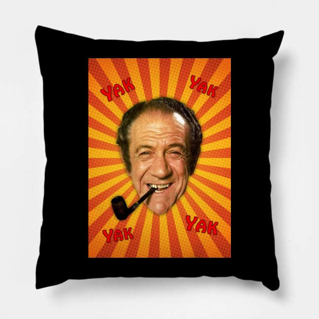 Sid James Laughing Yak Yak Yak Yak Design - Sid James - Pillow | TeePublic