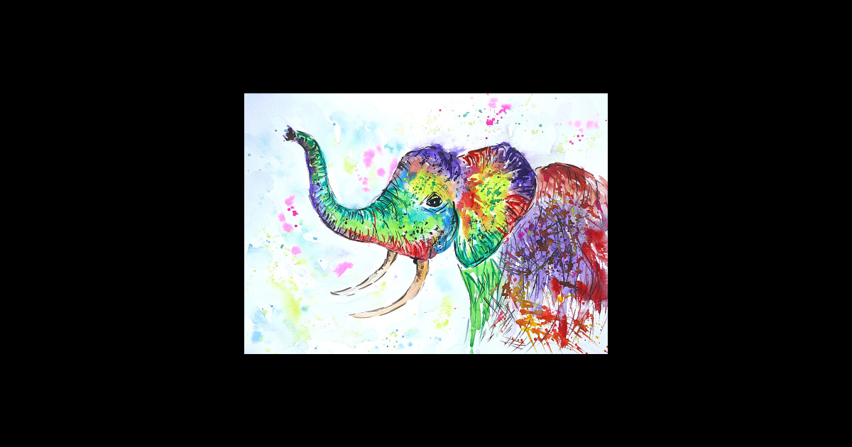Colourful Elephant - Elephant - Sticker | TeePublic