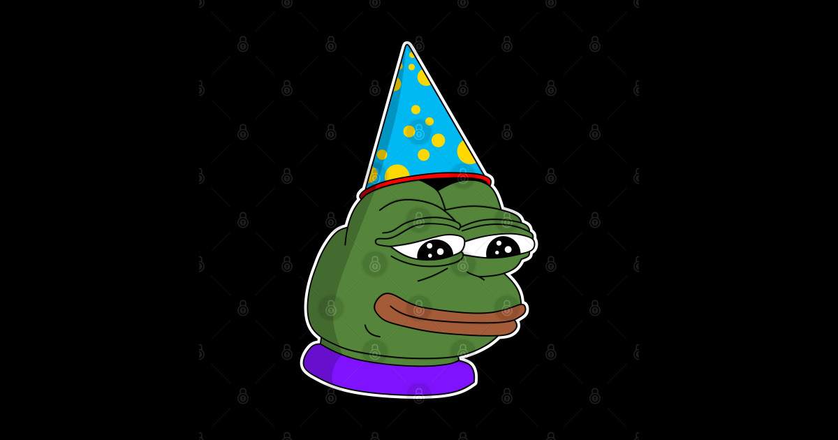 FeelsBirthdayMan - White Outline - Feelsbirthdayman - Sticker | TeePublic