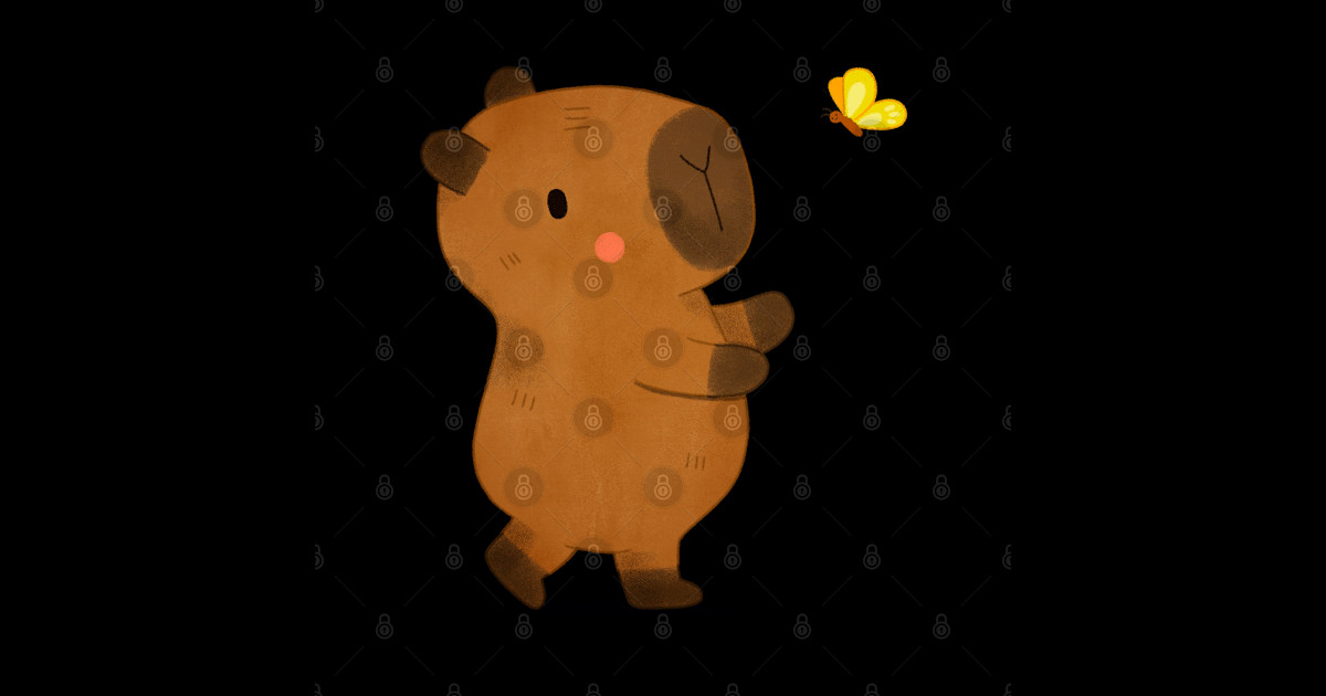Capybara and Butterfly - Capybara And Butterfly - Posters and Art ...