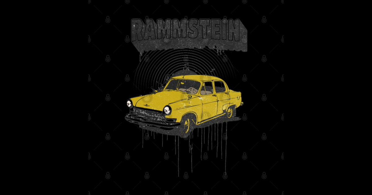 Rammstein Retro Yellow Car - Musician - Sticker | TeePublic