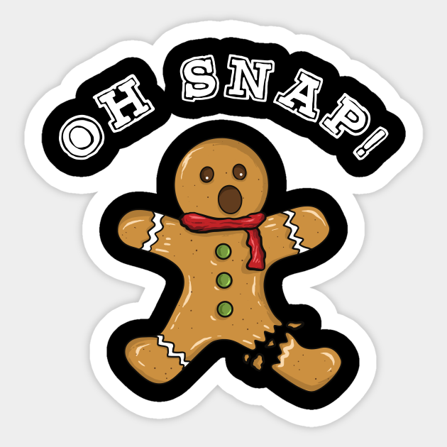 Oh Snap! Gingerbread Man with Broken Leg - Gingerbread Man - Sticker ...